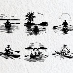 Rowing SVG Bundle: Silhouette Clipart, Cricut Decal Cut Files (PNG ...