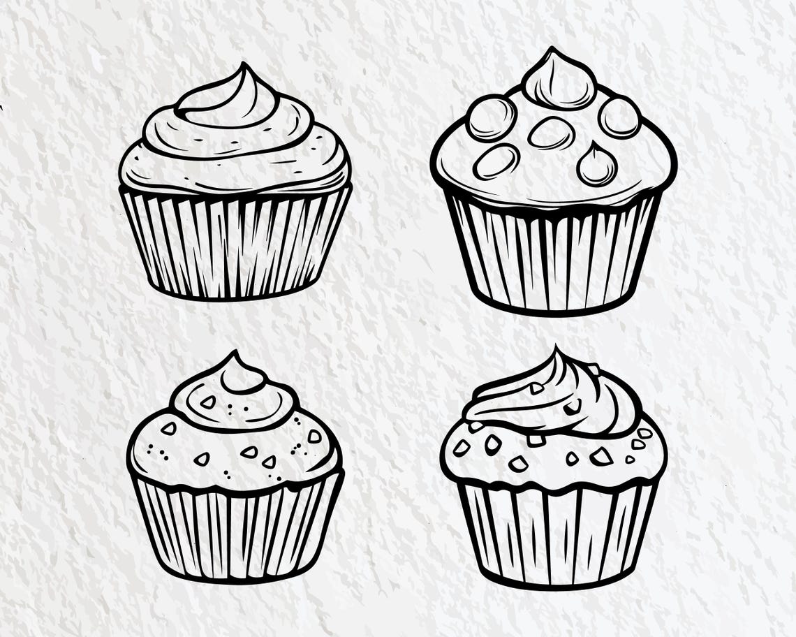 Muffin SVG Bundle: Clipart, Outline, Vector, Logo (PNG, Cricut) - Etsy