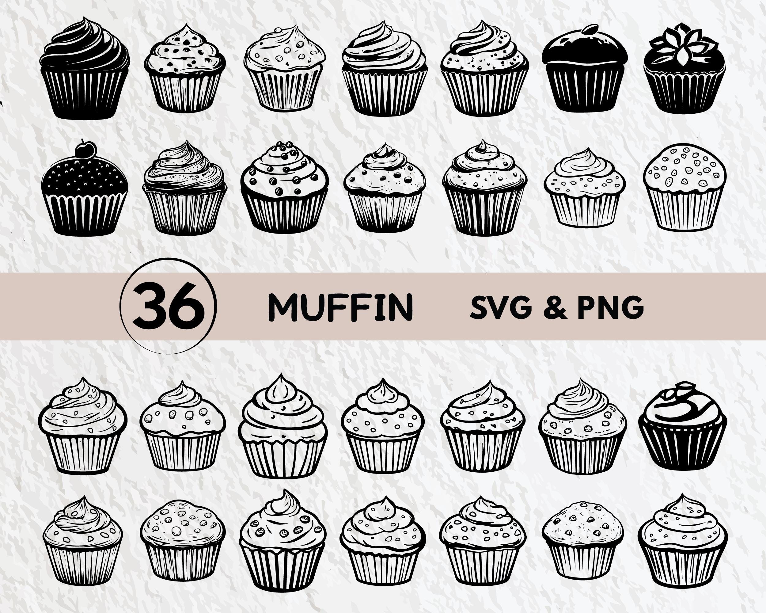 Muffin SVG Bundle: Clipart, Outline, Vector, Logo (PNG, Cricut) - Etsy
