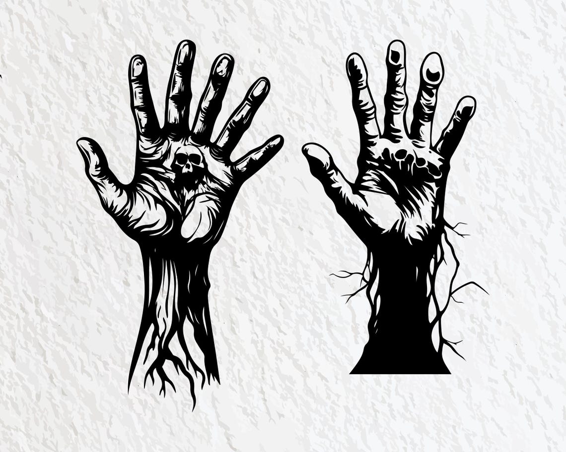 Zombie Hand Svg Bundle, Zombie Hand Silhouette, Zombie Hand Clipart Png ...