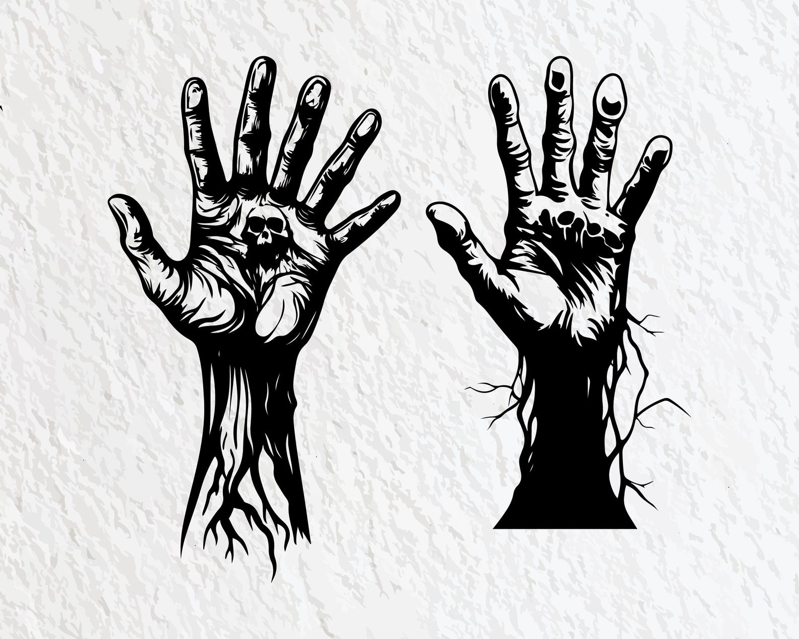 Zombie Hand Svg Bundle, Zombie Hand Silhouette, Zombie Hand Clipart Png ...