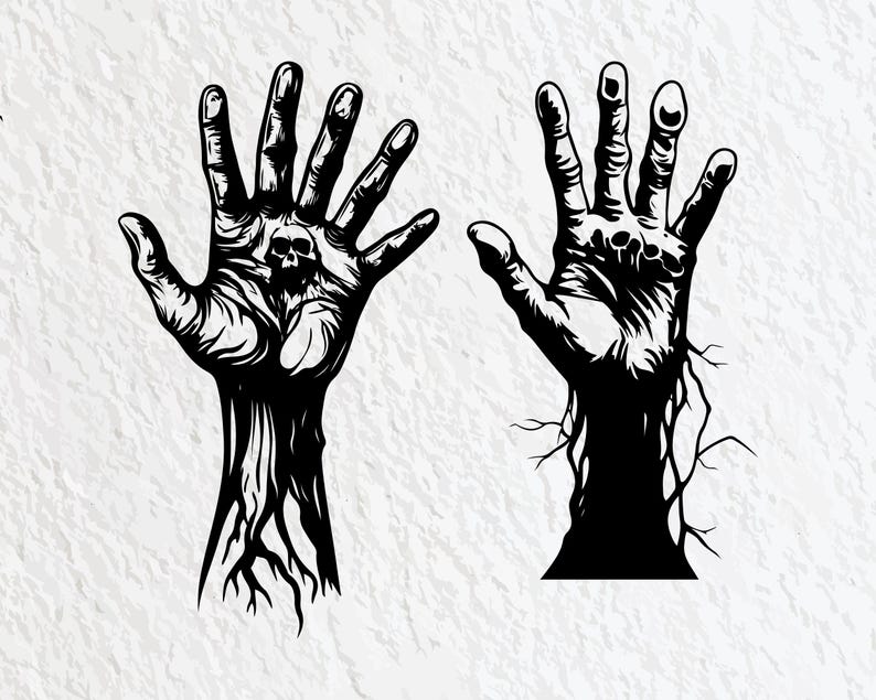 Zombie Hand Svg Bundle, Zombie Hand Silhouette, Zombie Hand Clipart Png ...