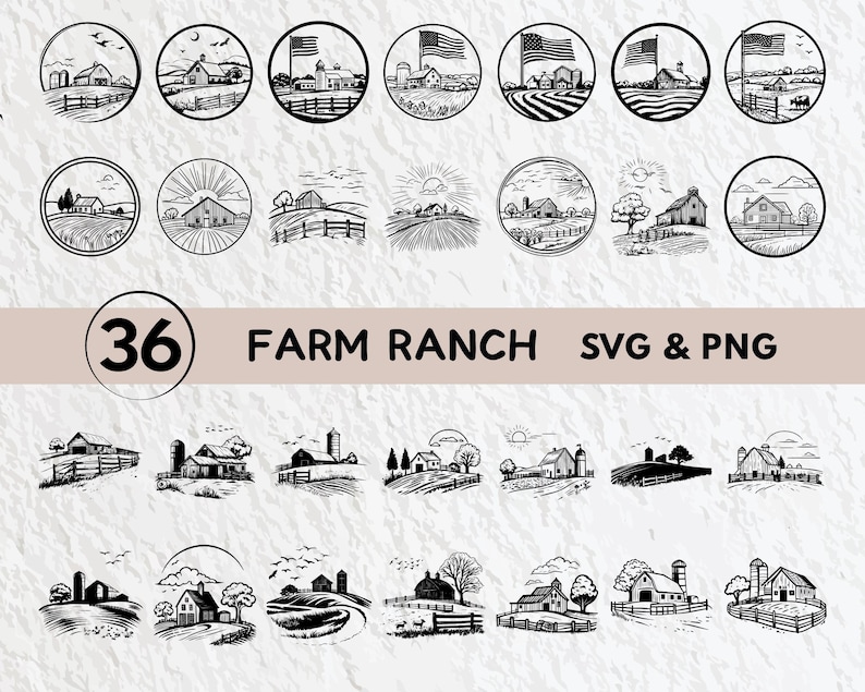 Farm Ranch SVG Bundle: Silhouette Clipart, Cricut Cut Files - Etsy