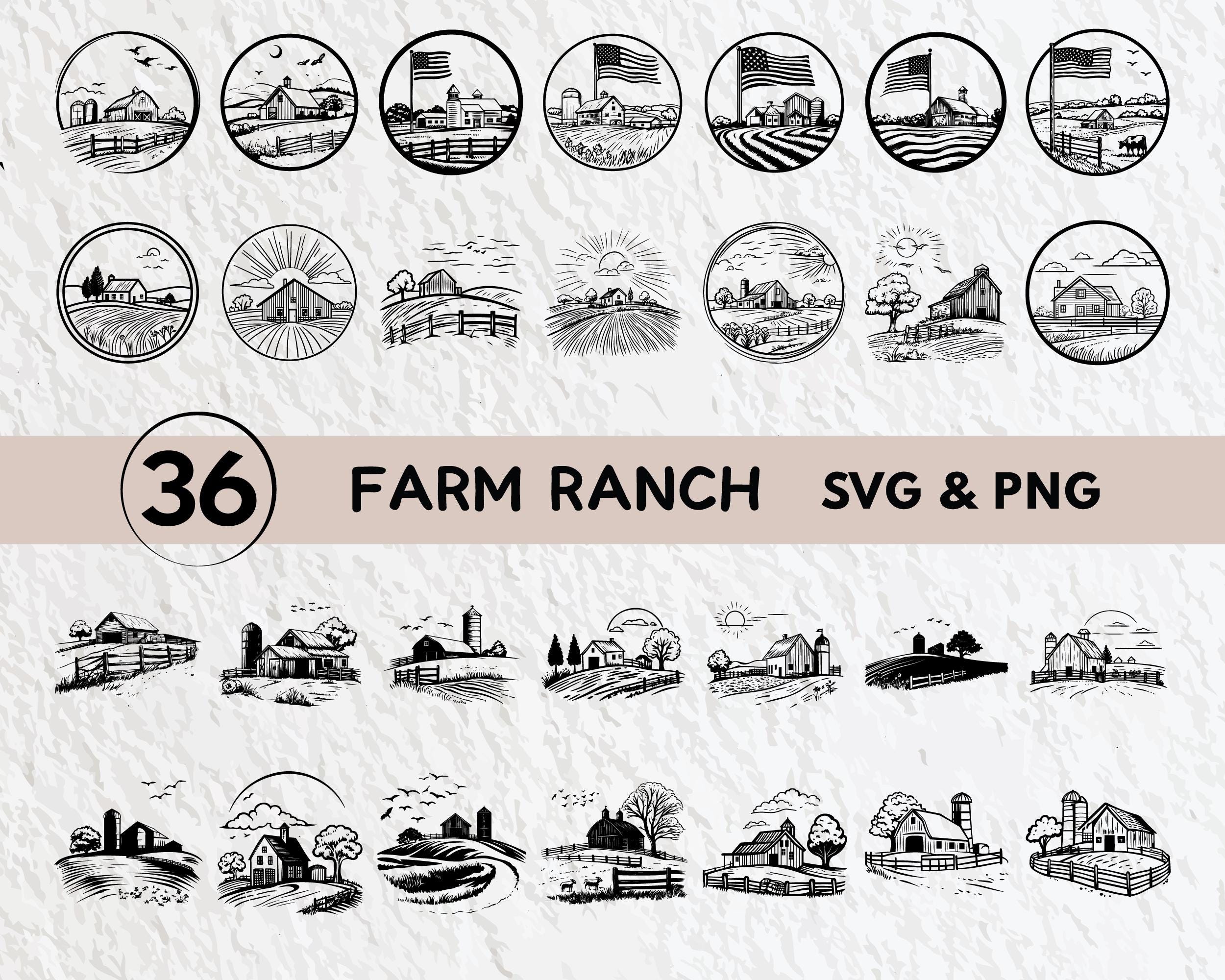 Farm Ranch Svg Bundle, Farm Ranch Silhouette, Farm Ranch Clipart Png ...