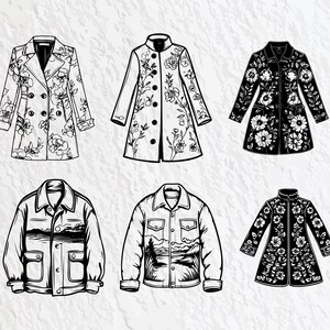 Coat SVG Bundle, Fashion Clipart (PNG, SVG) - Etsy