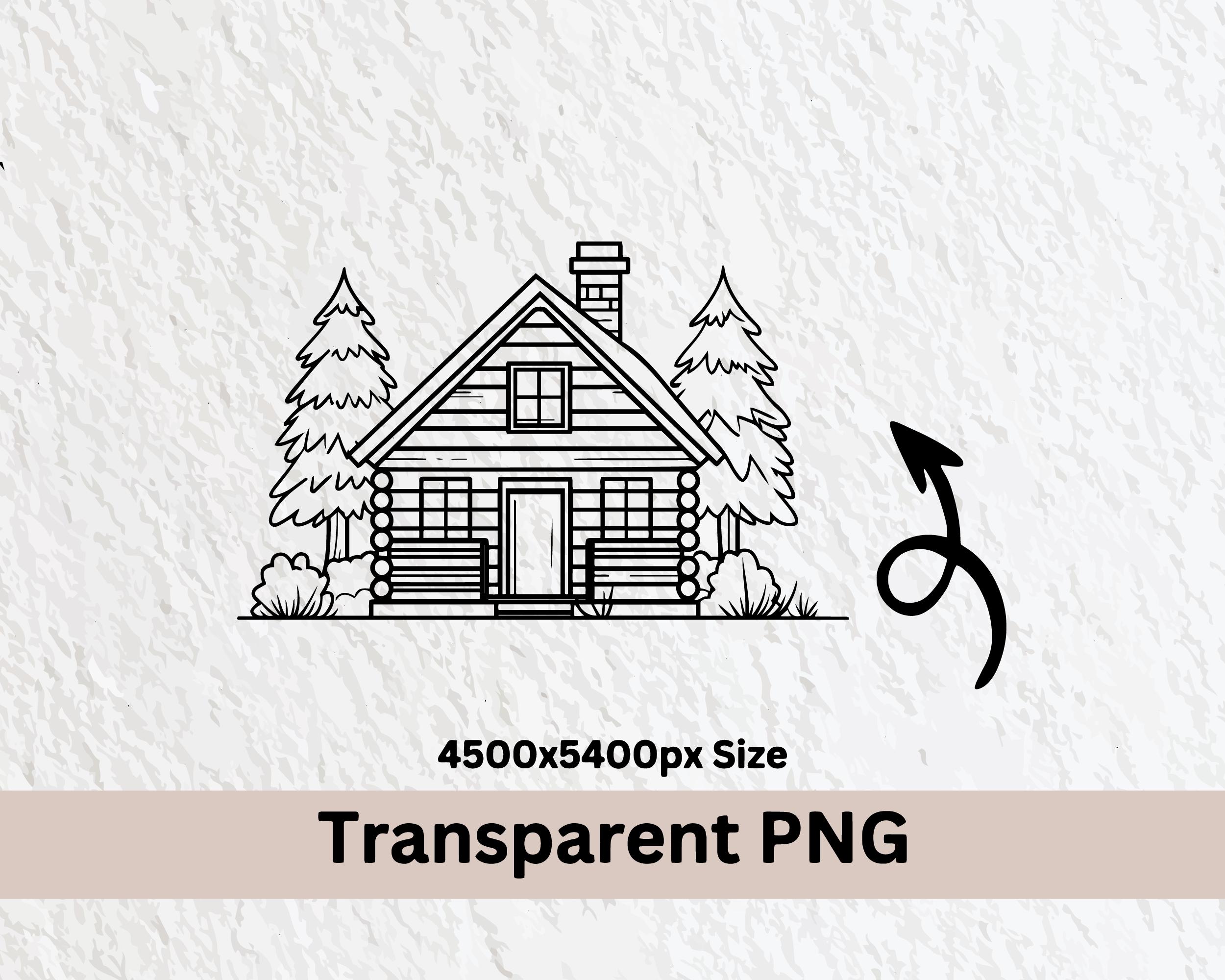 Wooden House SVG Bundle: Clipart Silhouette, Vector Cut File - Etsy