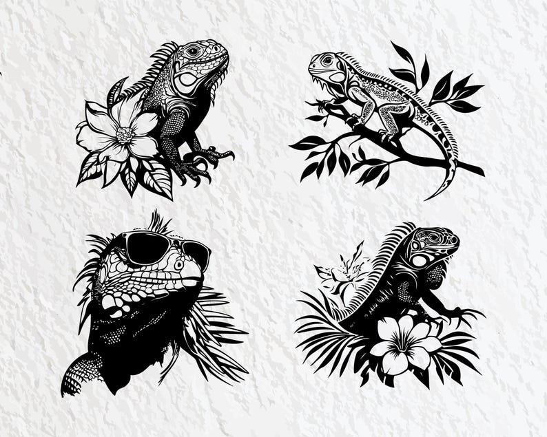 Iguana SVG Bundle: Silhouette, Clipart, Vector (PNG, Cricut) - Etsy