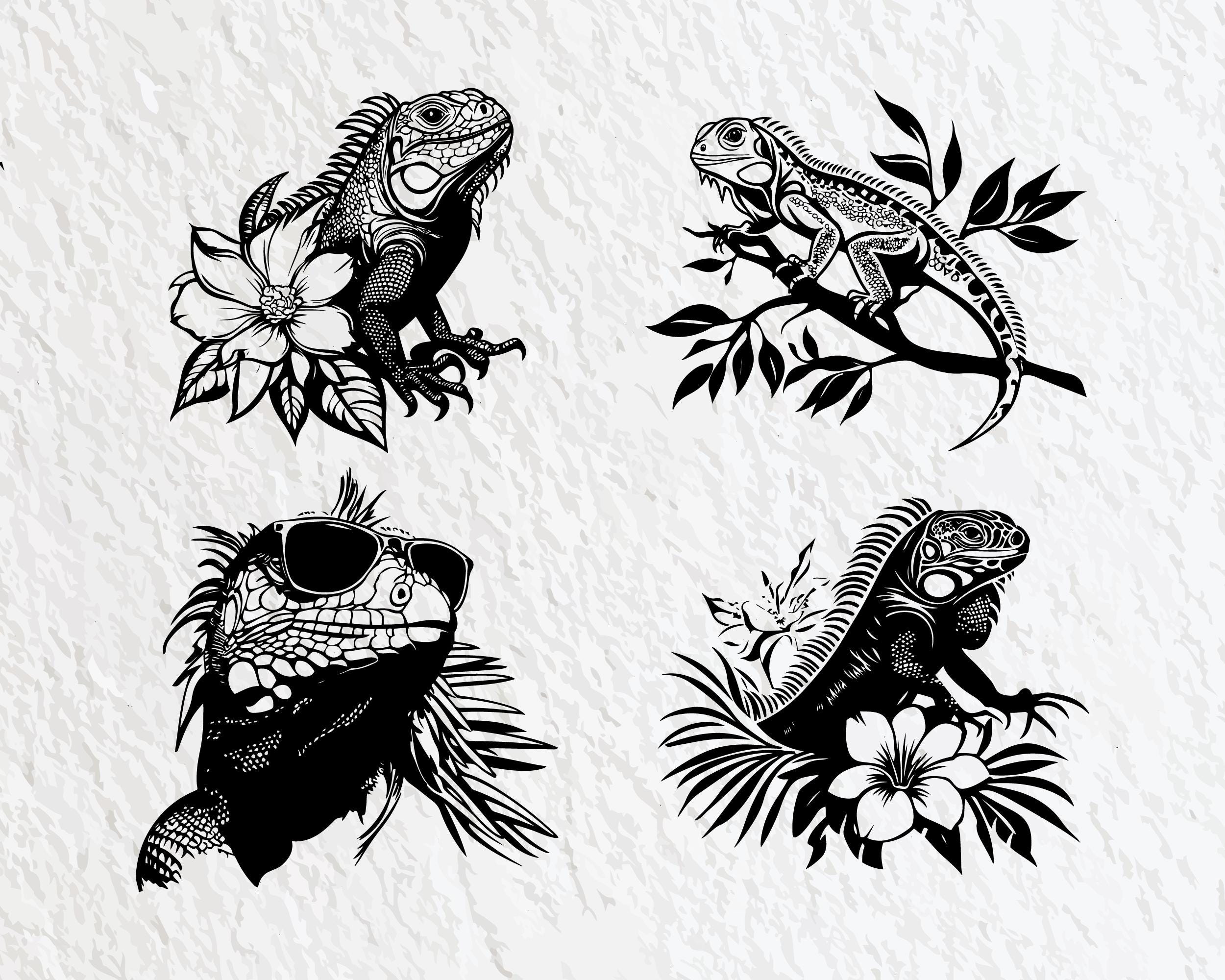 Iguana Svg Bundle, Iguana Silhouette, Iguana Clipart Png, Iguana ...
