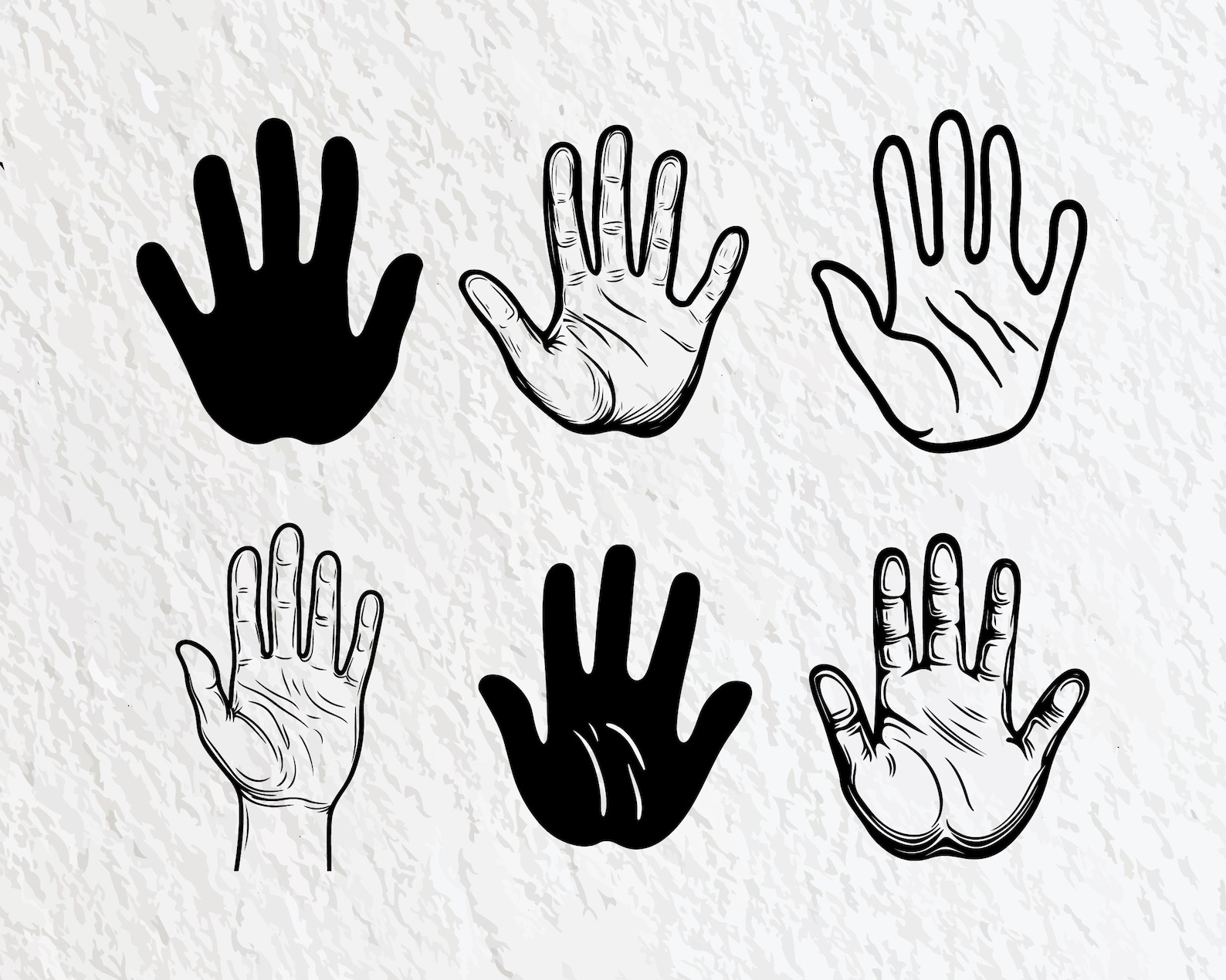 Handprint Svg Bundle, Handprint Silhouette, Handprint Clipart Png ...