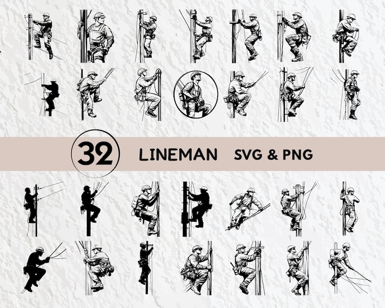 Lineman Svg Bundle, Lineman Silhouette, Lineman Clipart Png, Lineman ...