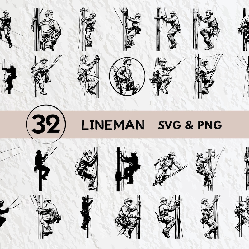 Lineman Svg - Etsy