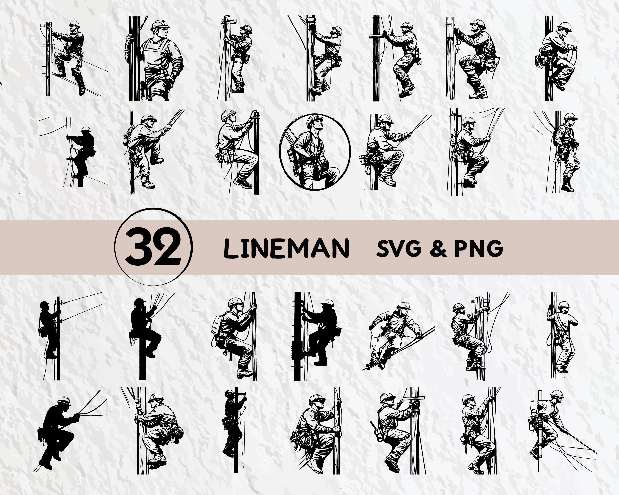 Lineman Svg Bundle, Lineman Silhouette, Lineman Clipart Png, Lineman ...