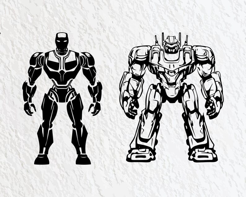 Robots SVG Bundle: Silhouette Clipart, Vector Logo (PNG, Cricut Files) - Etsy
