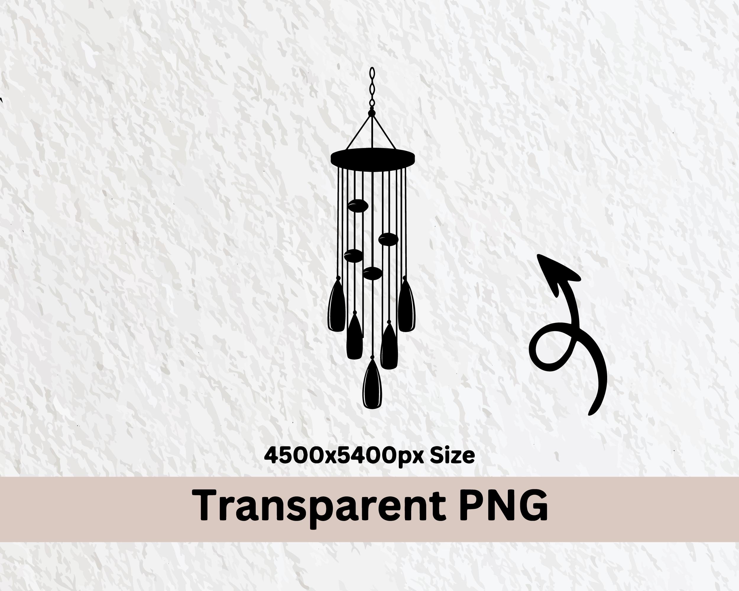 Wind Chime Svg Bundle, Wind Chime Silhouette, Wind Chime Clipart Png, Wind Chime Outline, Wind ...