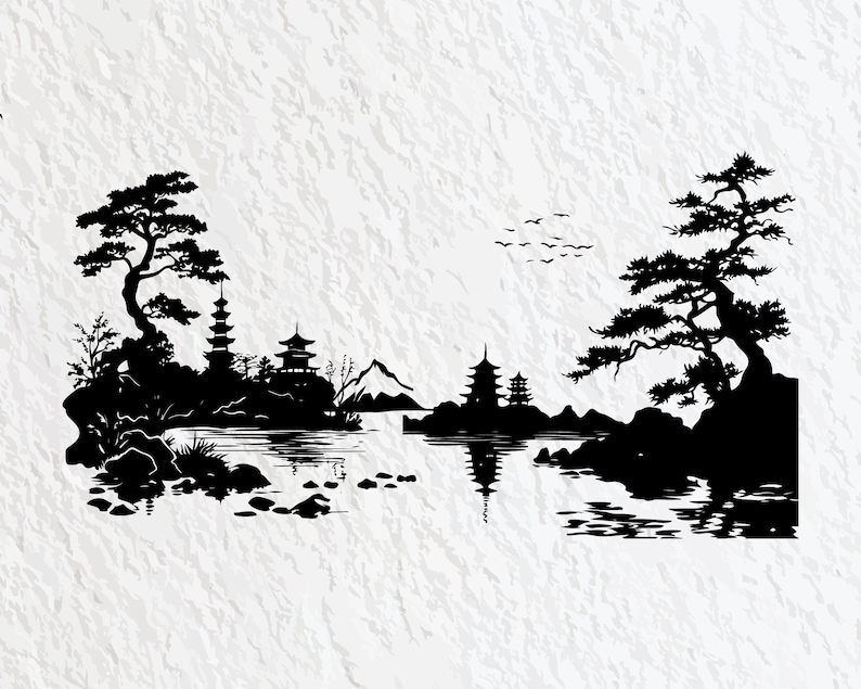 Japan Scene SVG Bundle: Silhouette Clipart, Vector Cut Files - Etsy
