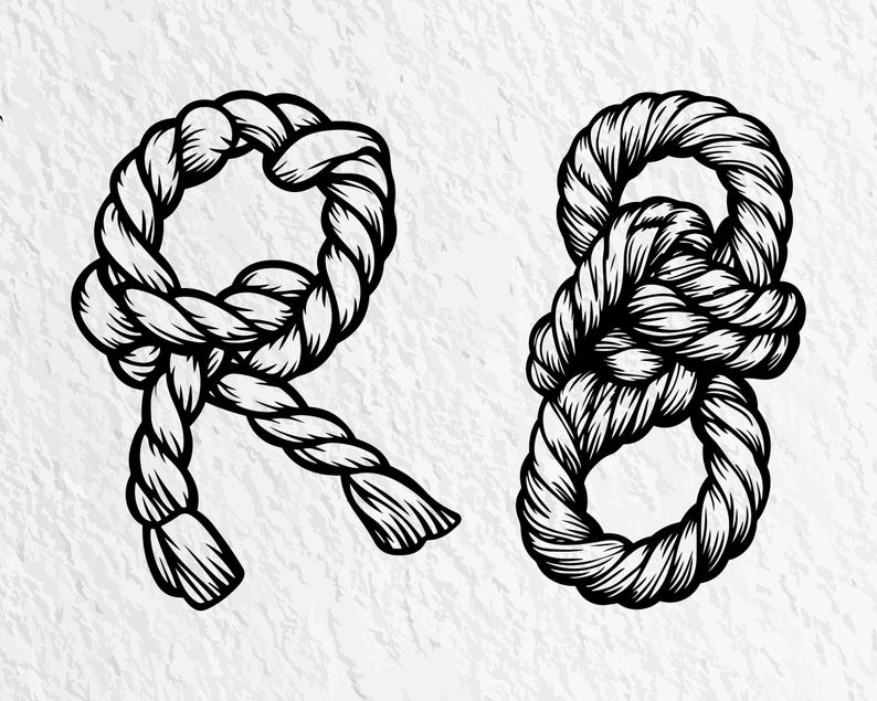 Rope Knot SVG Bundle: Silhouette Clipart, Vector Graphics (digital ...