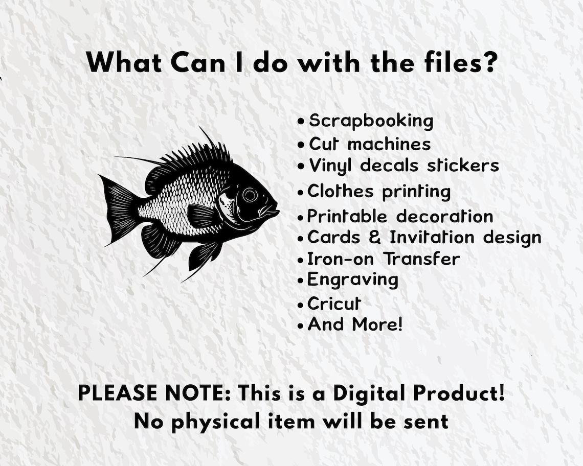 Bluegill SVG Bundle: Fish Silhouette Clipart, Cricut Decal Files - Etsy