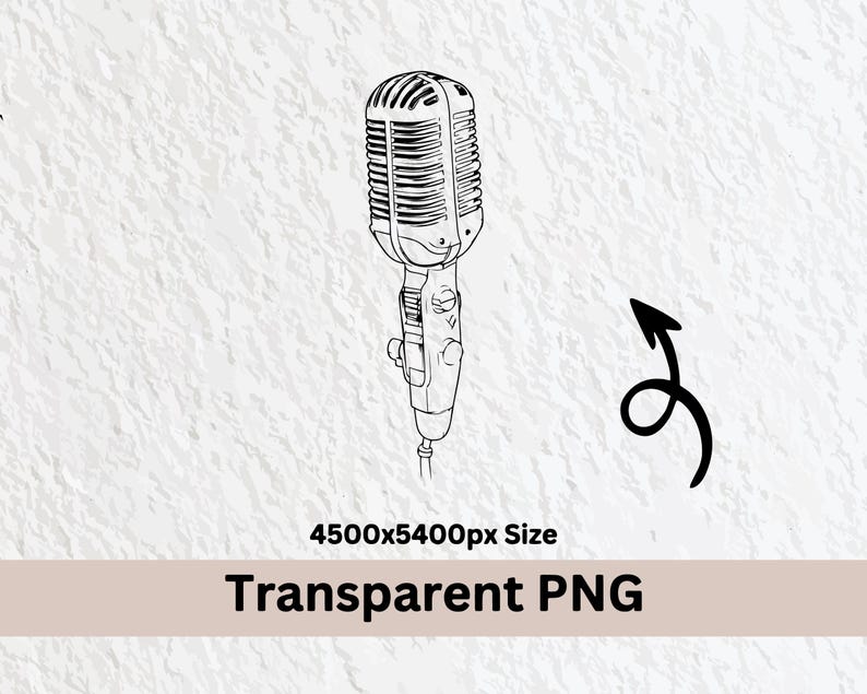 Vintage Microphone SVG Bundle: Retro Clipart, Logo Icon (PNG, Cricut ...