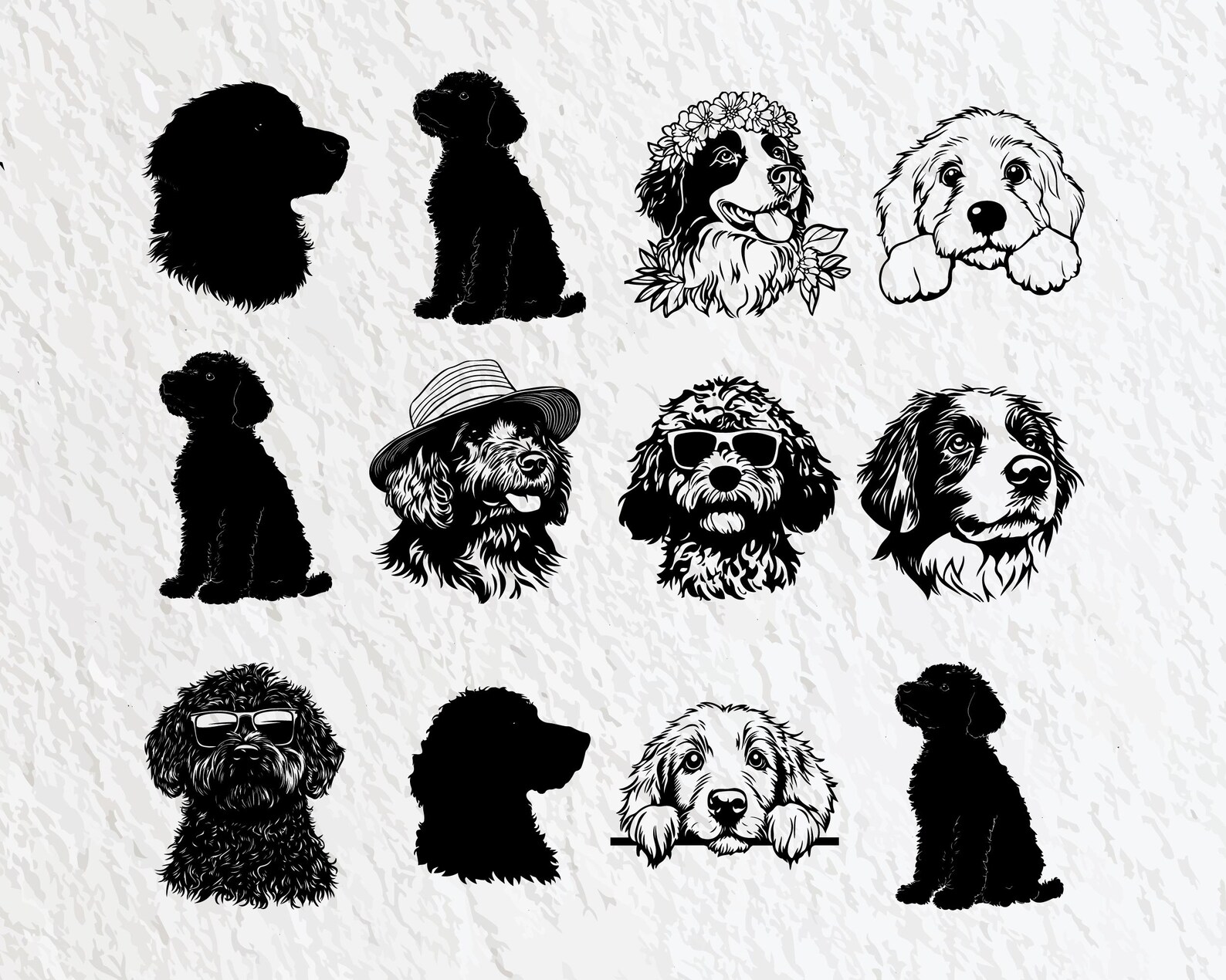 Bernedoodle SVG Bundle: Dog Clipart, Vector Art (PNG, SVG) - Etsy