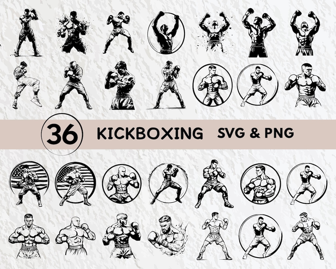 Kickboxing Svg Bundle, Kickboxing Silhouette, Kickboxing Clipart ...