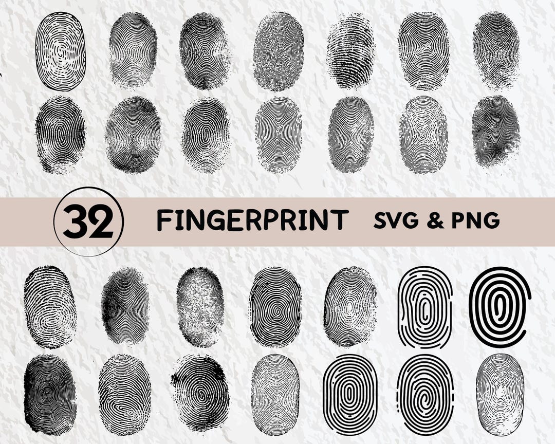 Fingerprint Svg Bundle, Fingerprint Silhouette, Fingerprint Clipart, Fingerprint Vector ...