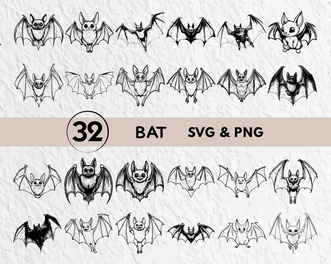 Bat Silhouette Svg, Bat Svg Bundle, Bat Clipart, Bat Decal, Bat Vector ...