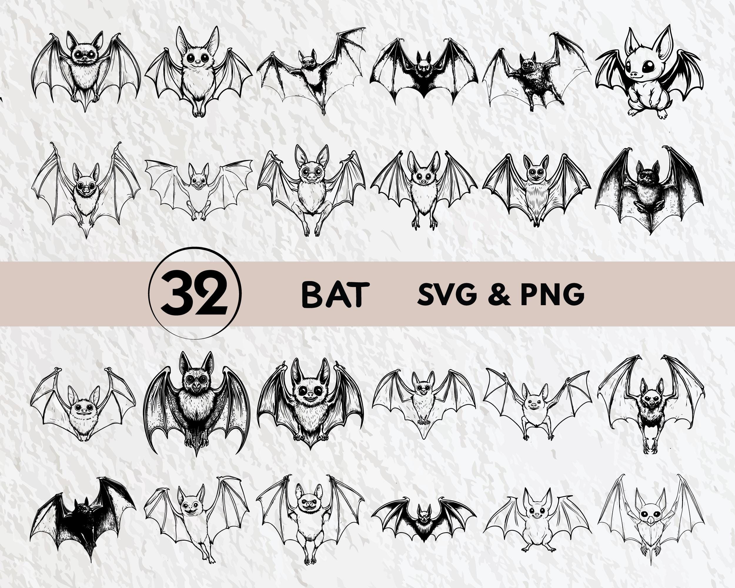 Bat Silhouette Svg, Bat Svg Bundle, Bat Clipart, Bat Decal, Bat Vector ...