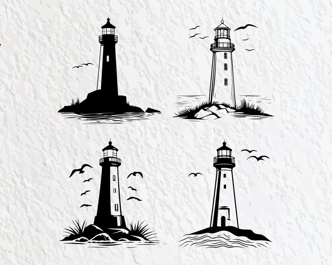 Lighthouse Svg Bundle, Lighthouse Silhouette, Lighthouse Clipart Png ...