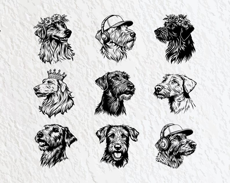 Irish Wolfhound Svg Bundle, Irish Wolfhound Silhouette, Irish Wolfhound ...