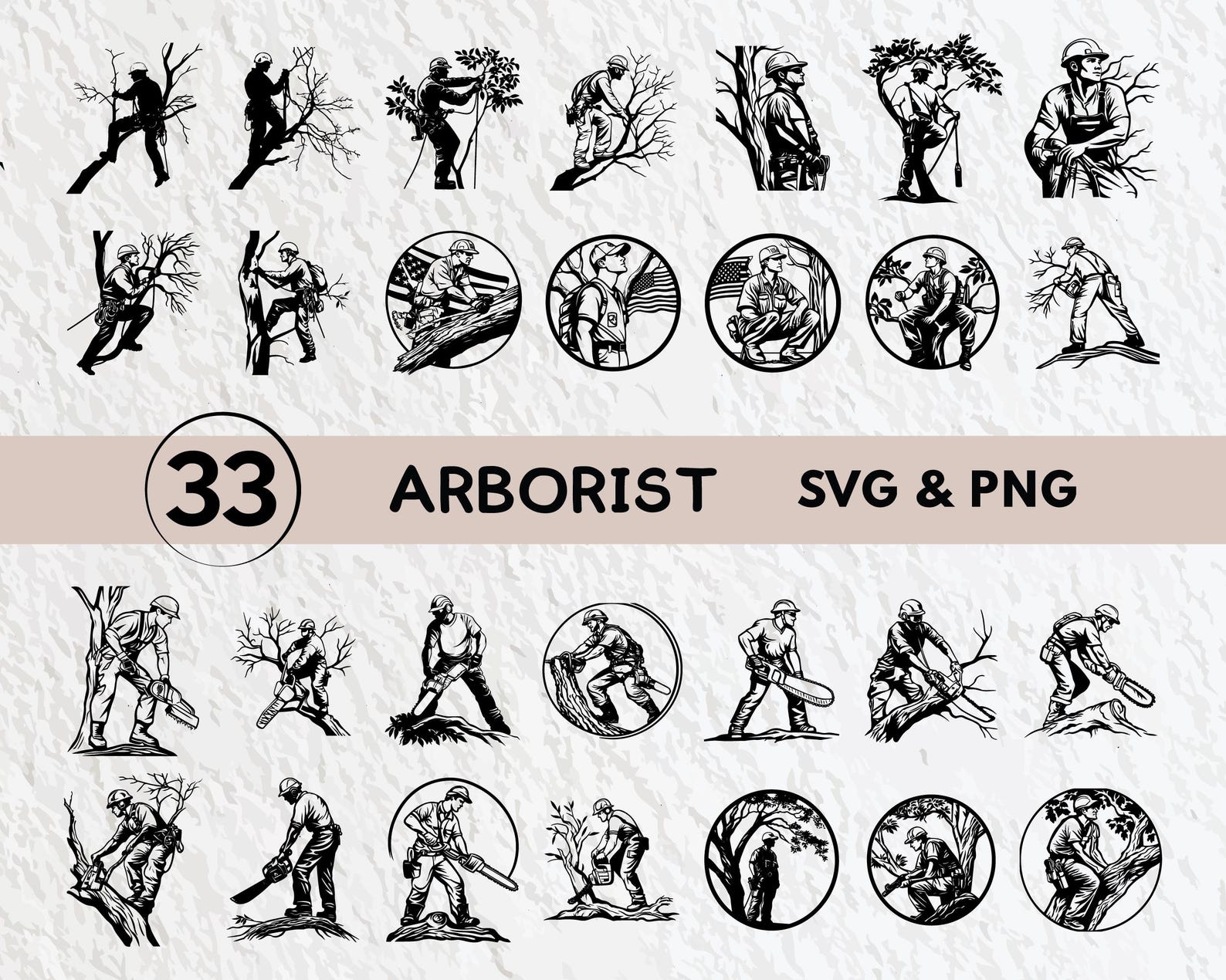 Arborist Svg Bundle, Arborist Silhouette, Arborist Clipart Png ...