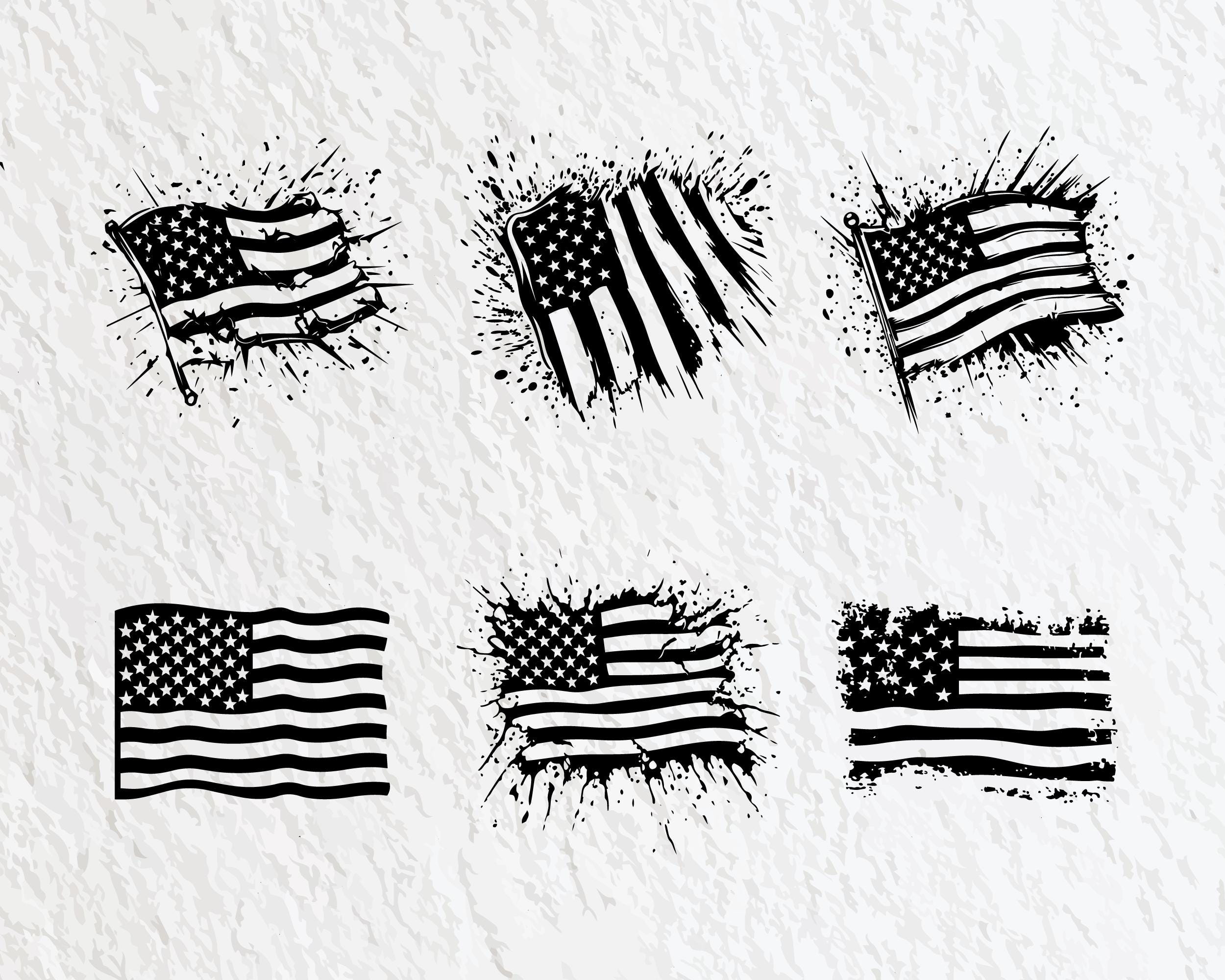 Usa Flag Svg Bundle, Usa Flag Silhouette, Usa Flag Clipart Png, Usa ...