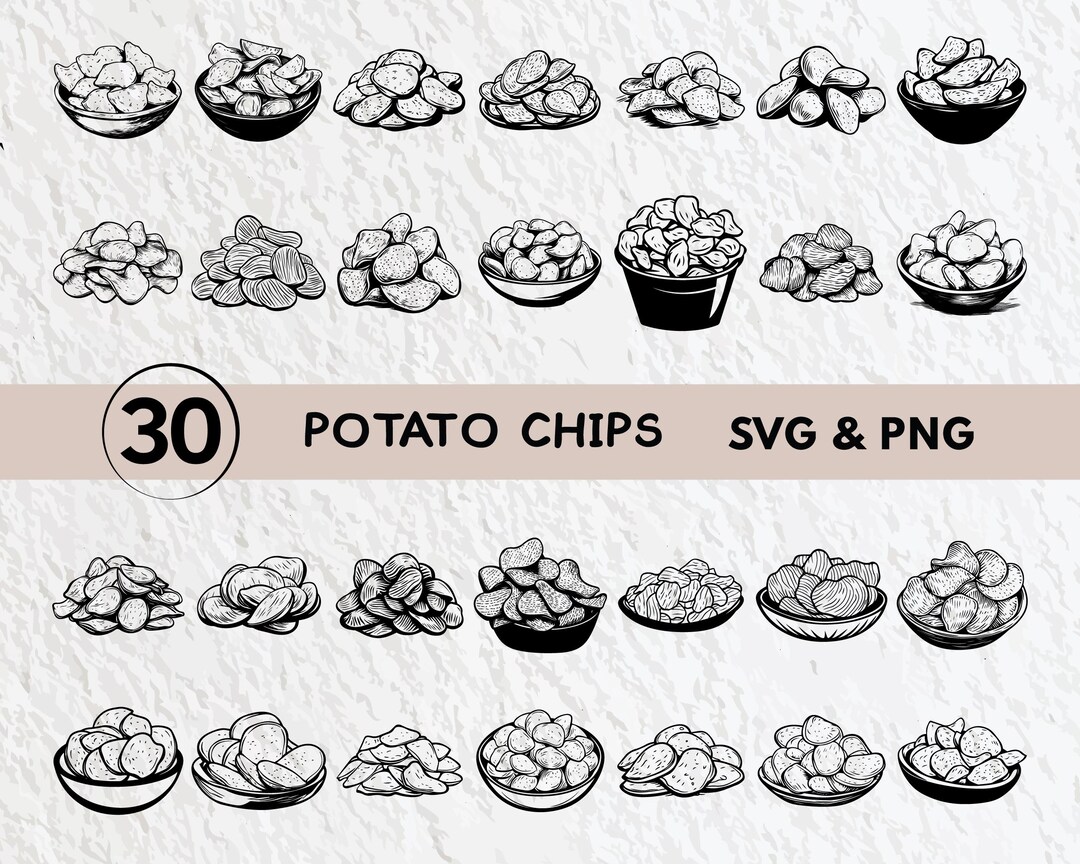 Potato Chips Svg Bundle, Potato Chips Silhouette, Potato Chips Clipart ...