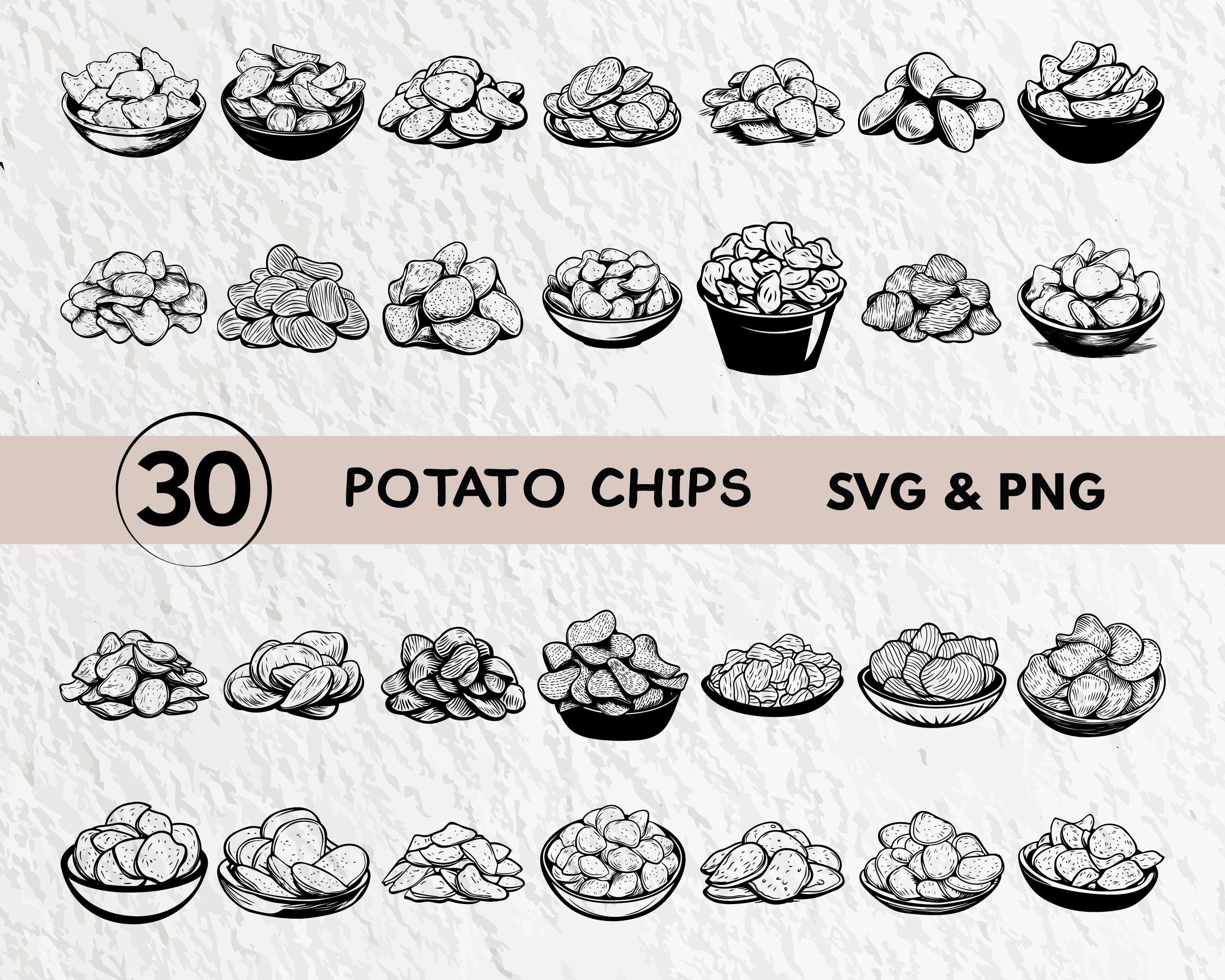 Potato Chips SVG Bundle: Clipart, Outline, Vector (digital Download) - Etsy