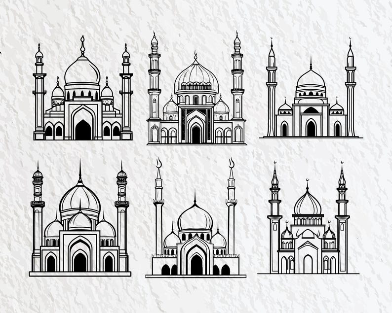 Islam Mosque Svg Bundle, Islam Mosque Silhouette, Islam Mosque Clipart ...