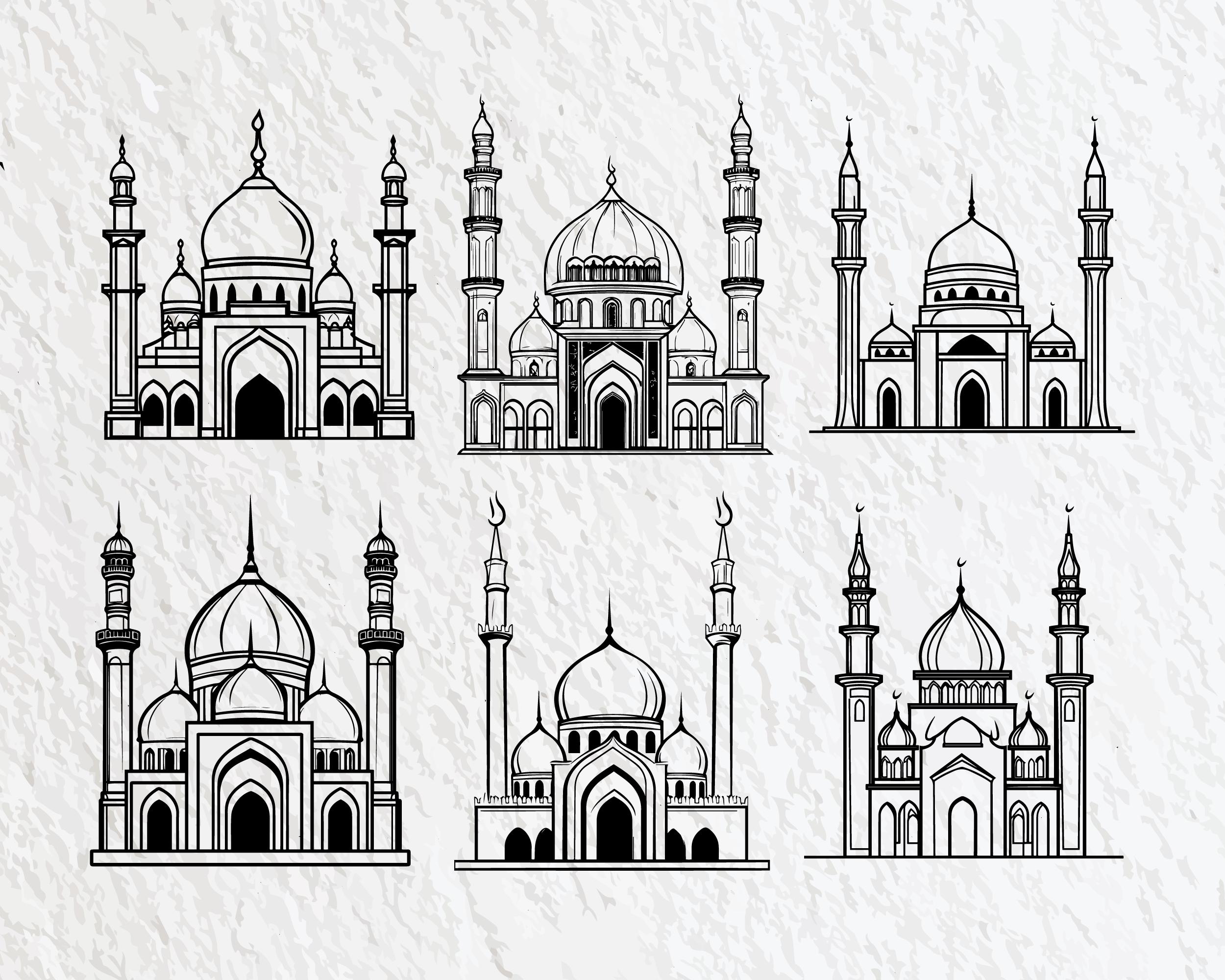 Islam Mosque Svg Bundle, Islam Mosque Silhouette, Islam Mosque Clipart ...