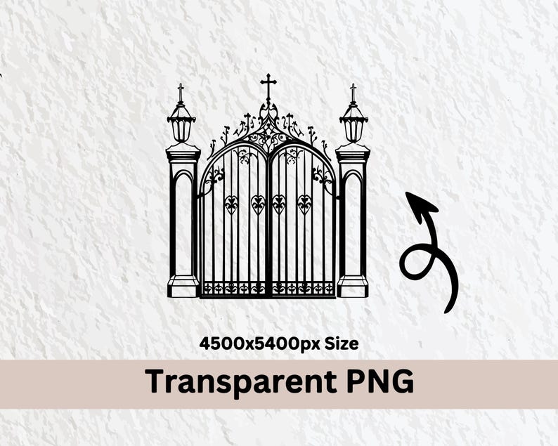 Gothic Gate Svg Bundle, Gothic Gate Silhouette, Gothic Gate Clipart Png ...
