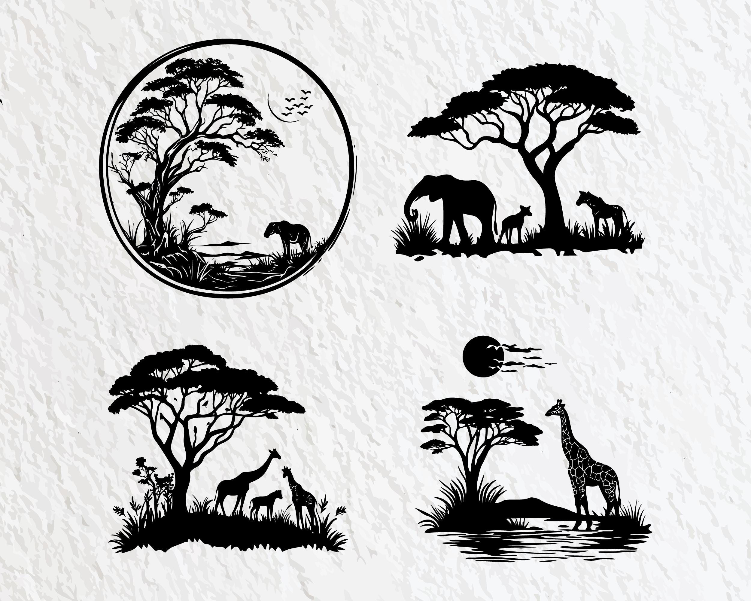 Safari Svg Bundle, Safari Silhouette, Safari Clipart Png, Safari ...