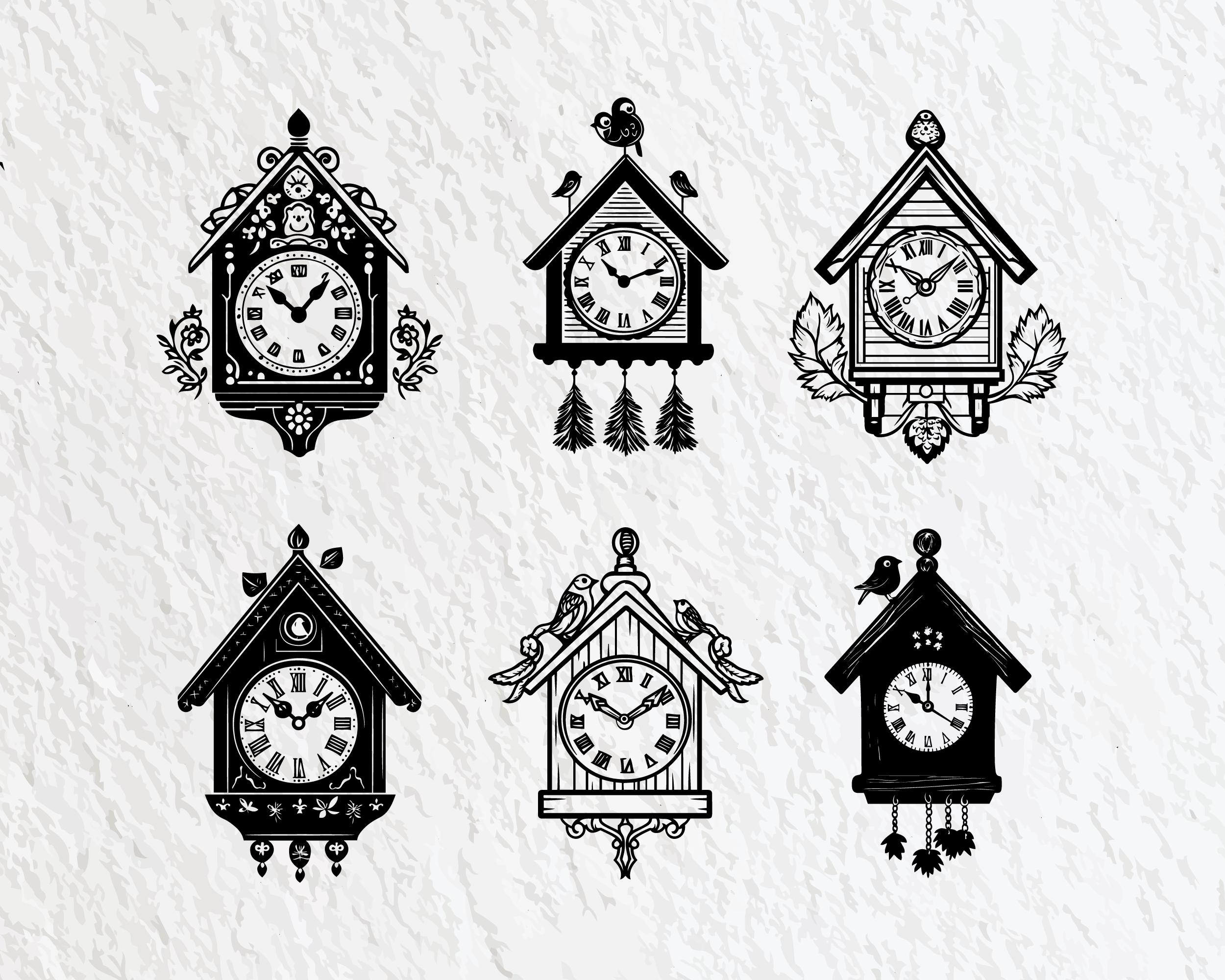 Cuckoo Clock Svg Bundle, Cuckoo Clock Silhouette, Cuckoo Clock Clipart ...