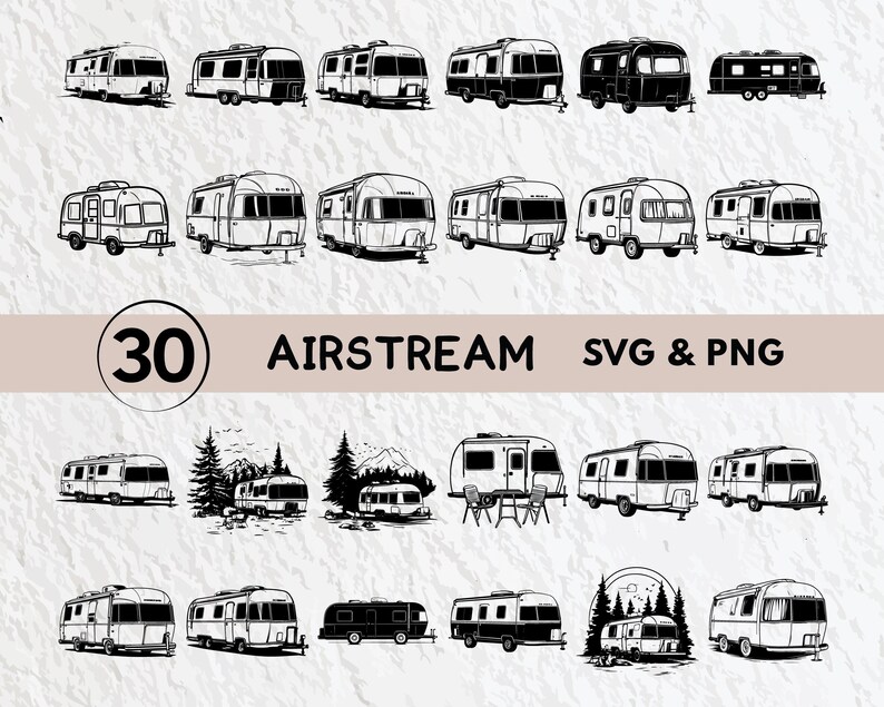 Airstream SVG Bundle: Silhouette, Clipart, Vector (digital Download) - Etsy
