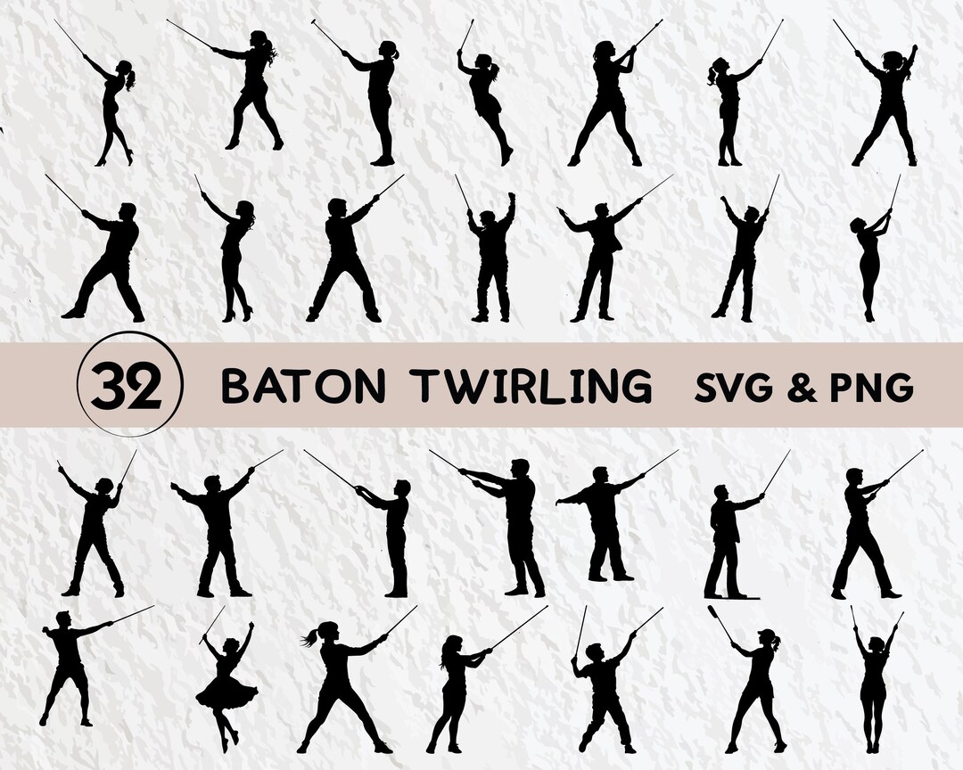 Baton Twirling Svg Bundle, Baton Twirling Silhouette, Baton Twirling ...