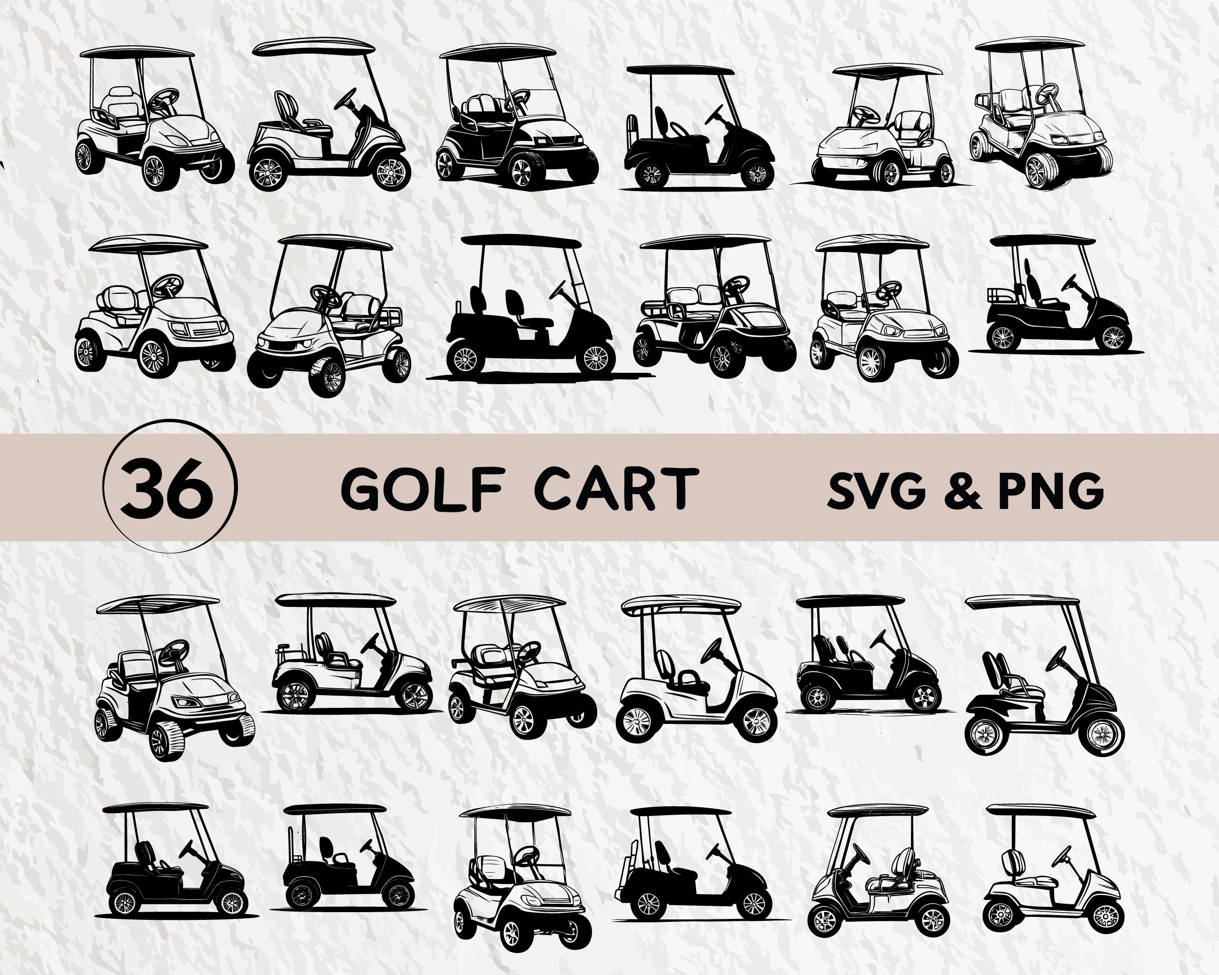 Golf Cart Silhouette Bundle: SVG, PNG Vector Cut Files - Etsy