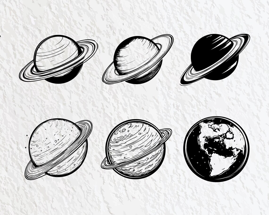 Solar System Svg Bundle, Solar System Silhouette, Solar System Clipart ...
