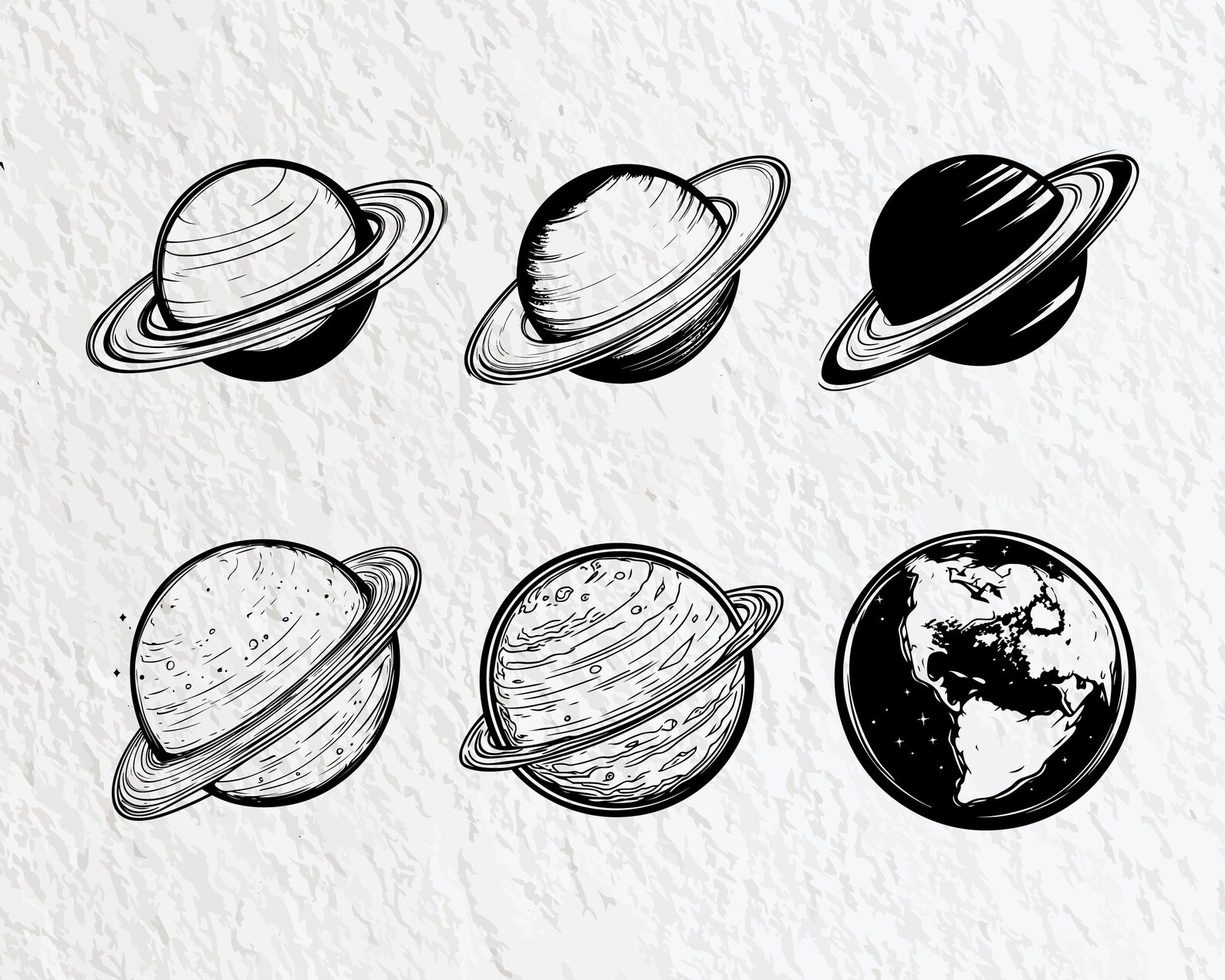 Solar System Svg Bundle, Solar System Silhouette, Solar System Clipart ...