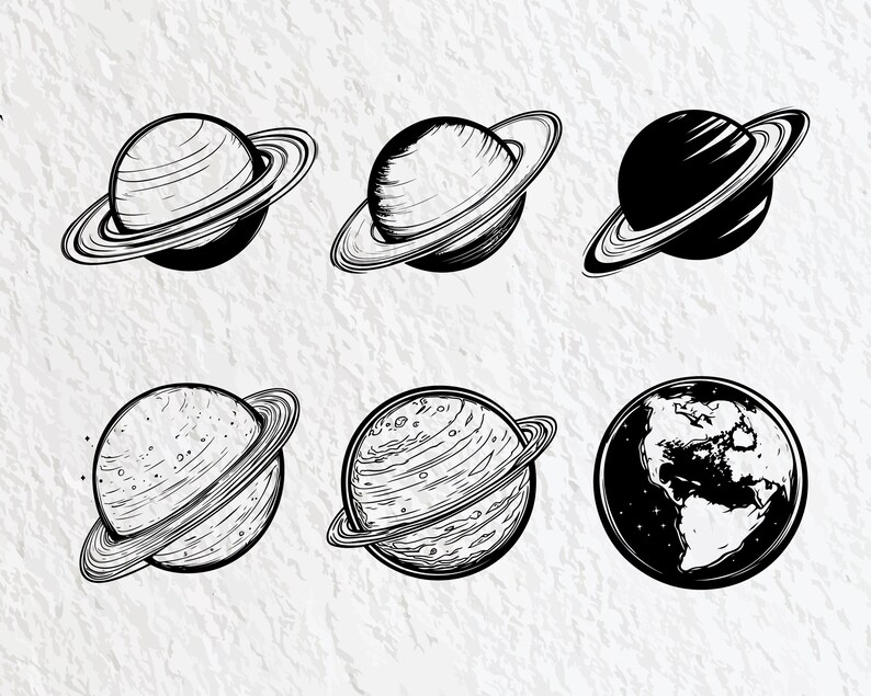 Solar System Svg Bundle, Solar System Silhouette, Solar System Clipart ...