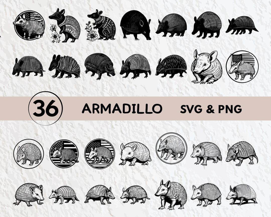 Armadillo Svg Bundle, Armadillo Silhouette, Armadillo Clipart Png ...