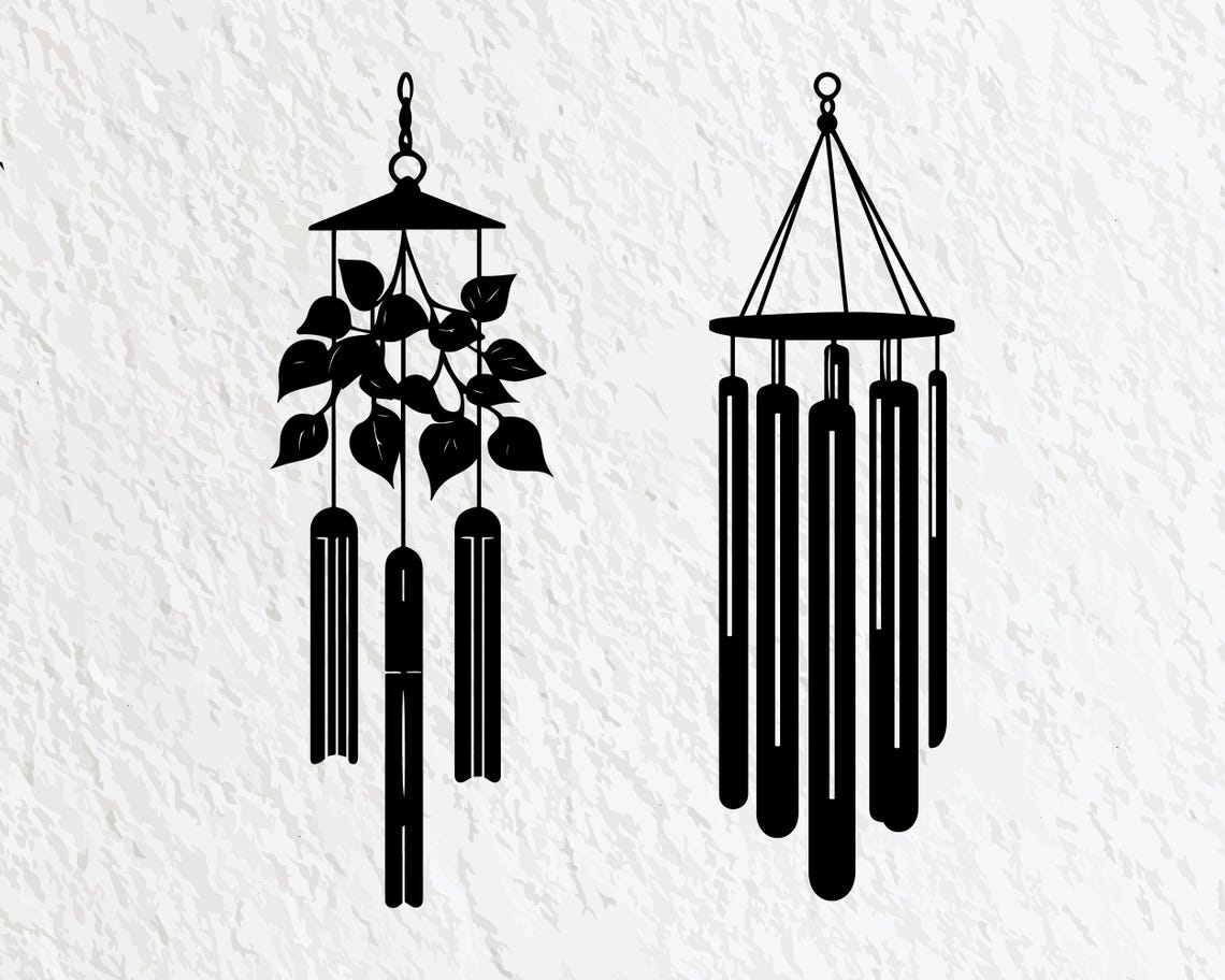 Wind Chime Svg Bundle, Wind Chime Silhouette, Wind Chime Clipart Png ...