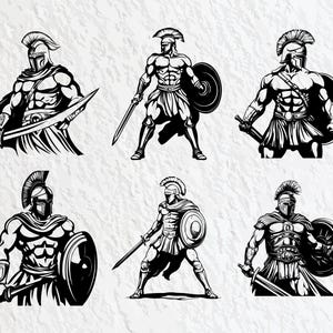Gladiator SVG Bundle: Silhouette Clipart, Cricut Cut Files - Etsy