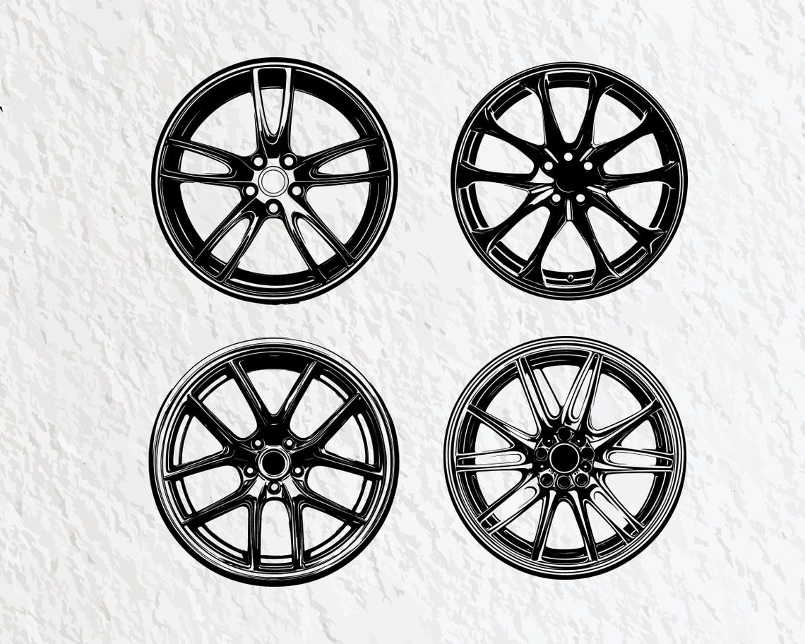 Mag Wheel SVG Bundle: Car Rim Clipart, Vector Cut Files (digital ...