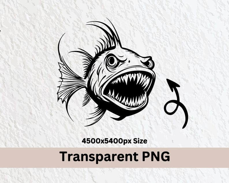 Angler Fish Svg Bundle, Angler Fish Silhouette, Angler Fish Clipart Png ...