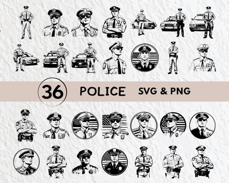 Police SVG Bundle: Silhouette, Clipart, Vector (PNG, Cricut) - Etsy